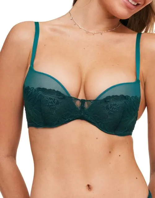 ADORE ME Cyla Push Up Plunge Bra - Dark Green