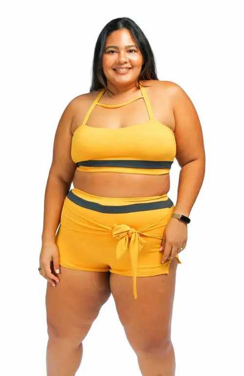 MARY MERCEDES Moe Halter Bikini Top - Mustard Yellow