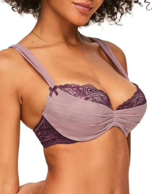 ADORE ME Clairabelle Push Up Demi Bra - Dark Purple