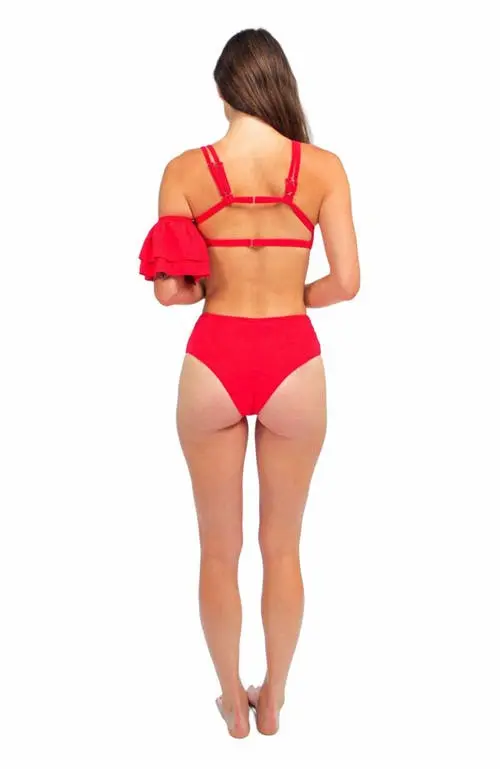MARY MERCEDES Rafa One-piece Swimsuit With Ruffle Sleeve