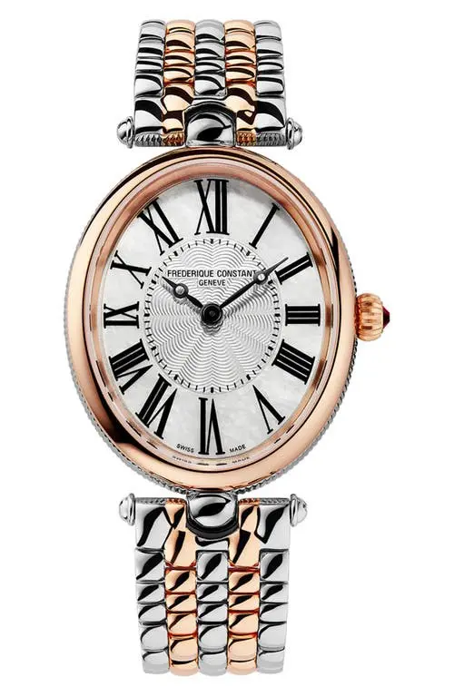 FREDERIQUE CONSTANT Art Deco Bracelet Watch - Silver/rose Gold