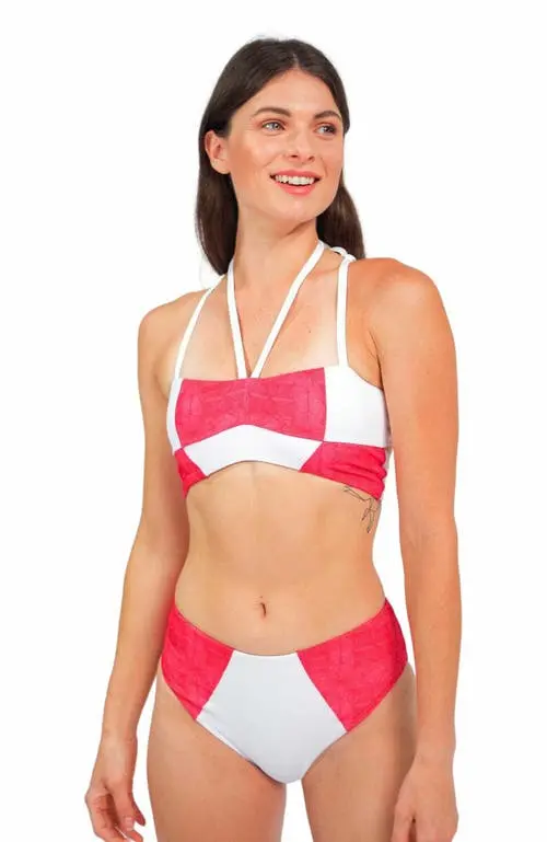 MARY MERCEDES Massi Bikini Top - White And Red