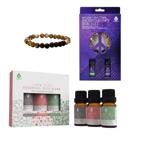 PURSONIC Aromatherapy Lava Stone Bracelet Bundle