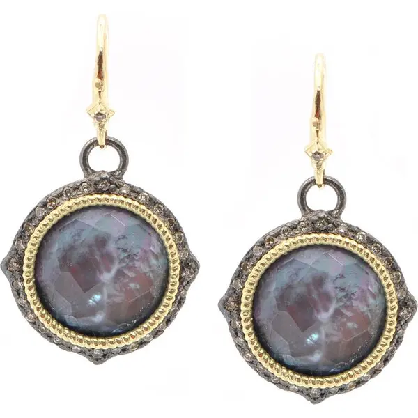 Armenta Old World Doublet Drop Earrings With Diamonds - Blue