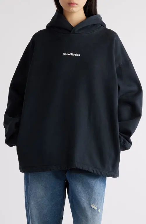 Acne Studios Fikka U Stamp Organic Cotton Hoodie - Black