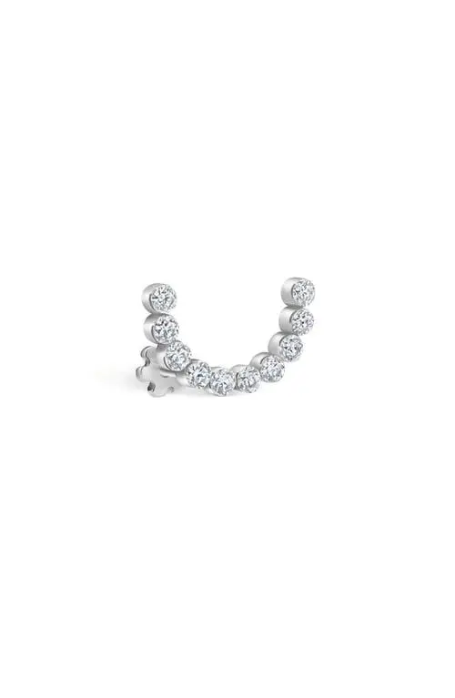 MARIA TASH Single Diamond Arc Stud Earring - White