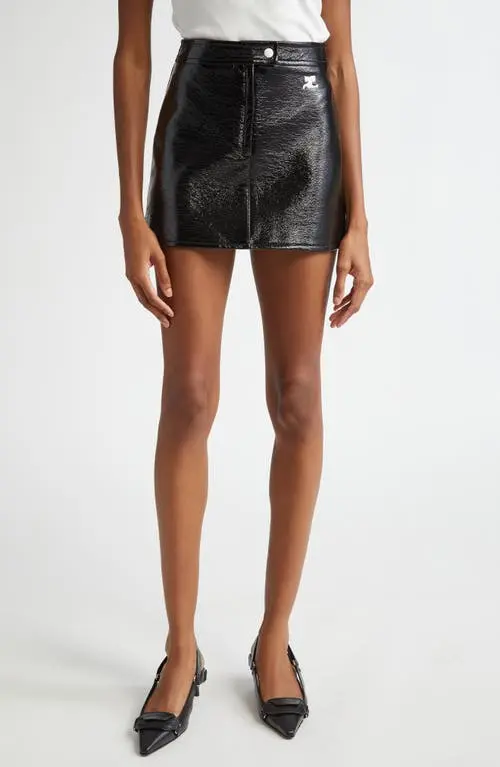 COURREGES Reedition Faux Leather Miniskirt - Black