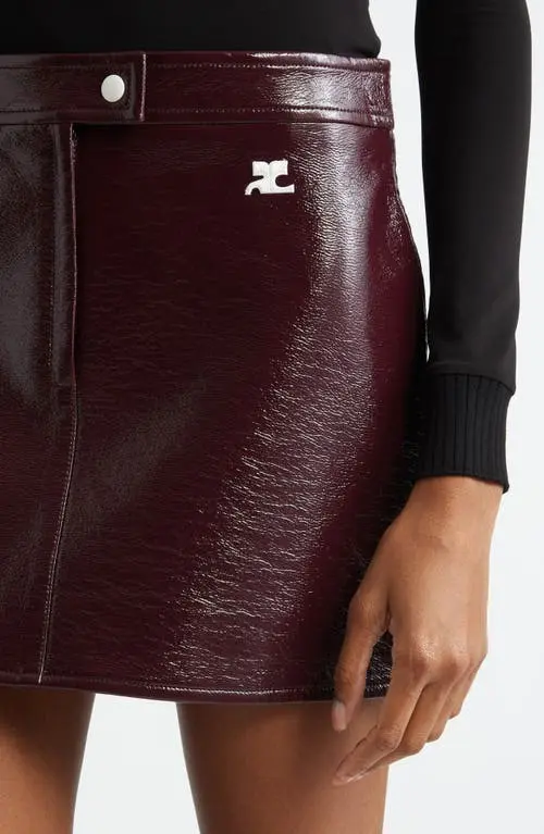 COURREGES Reedition Faux Leather Miniskirt - Burgundy