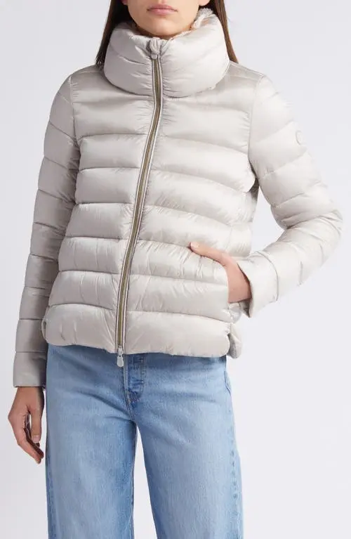 SAVE THE DUCK Elly Water Resistant Puffer Jacket - Rainy Beige
