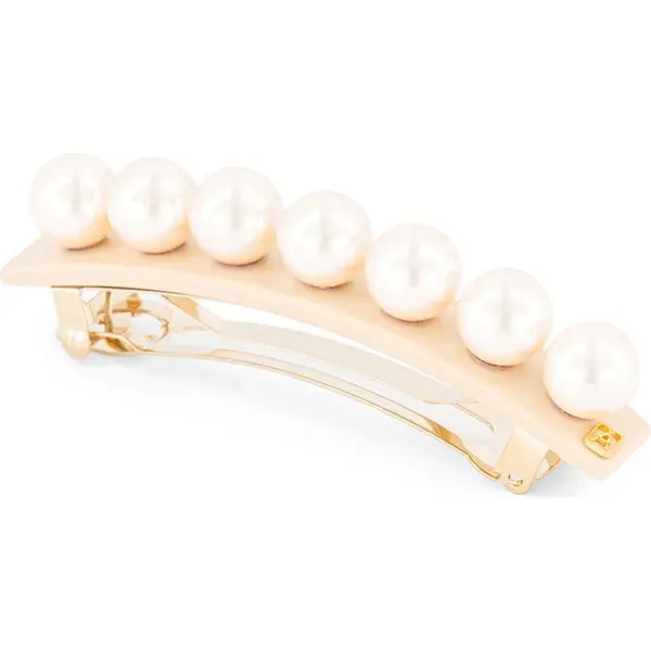 Alexandre De Paris Imitation Pearl Barrette - Beige