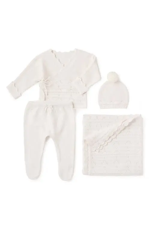 ELEGANT BABY Organic Cotton & Cashmere Pointelle Set - White