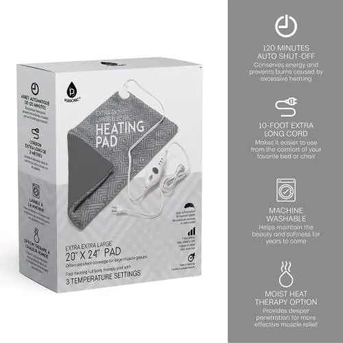 PURSONIC Extra Extra Large Electric Heating Pad - Grey