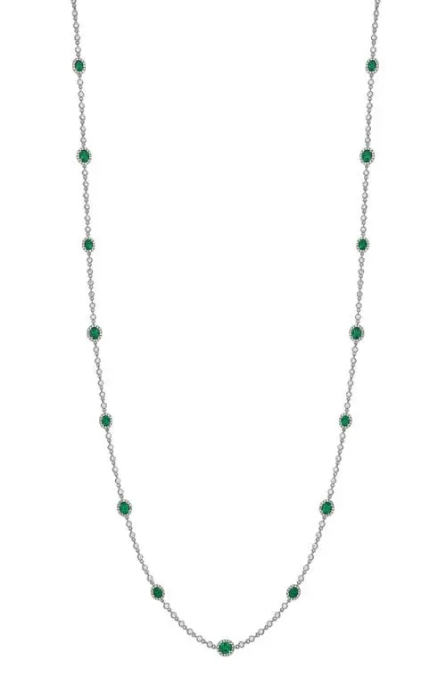 Bony Levy El Mar Station Emerald & Diamond Necklace - 18k White Gold