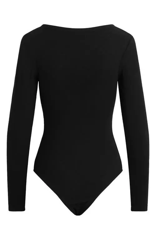 FAVORITE DAUGHTER Rib Bodysuit - Black