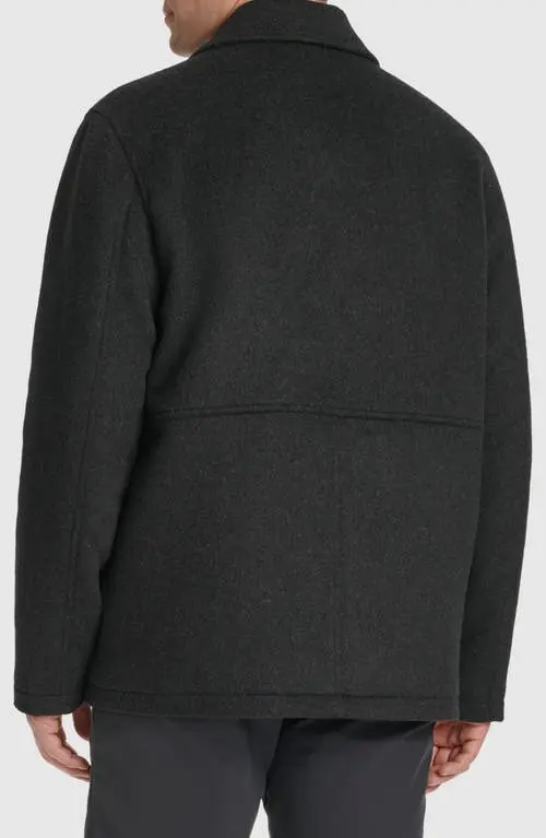 Cole Haan Felt Zip Front Shirt Jacket - Charcoal