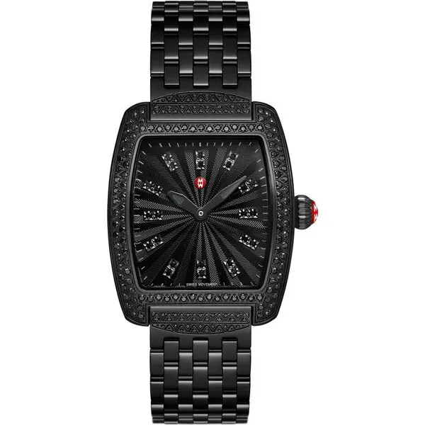 Michele Urban Mini Aluminum antique Dial Black Band Watch 72-196-A Swiss rare Rare Michele Urban Mini Aluminum White Dial Black Band Watch  main image 2