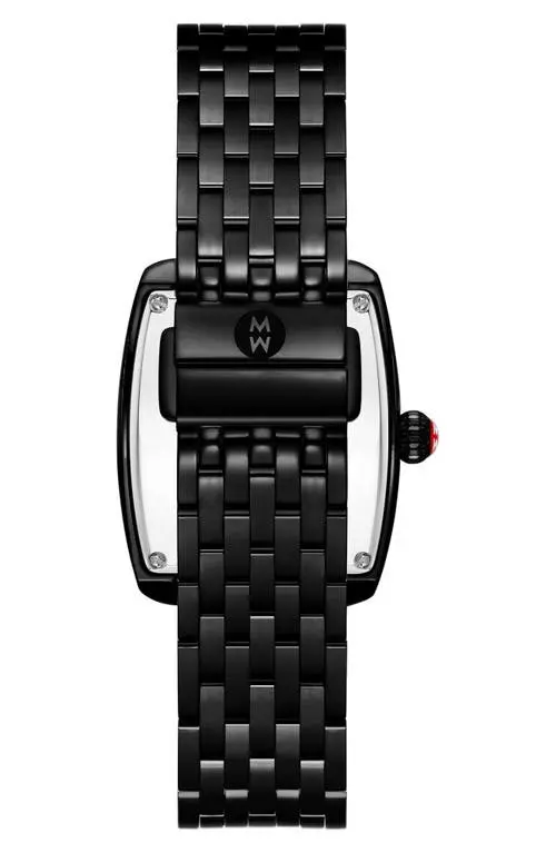 Michele Mini Urban Noir Diamond Bracelet Watch In Black - 60 