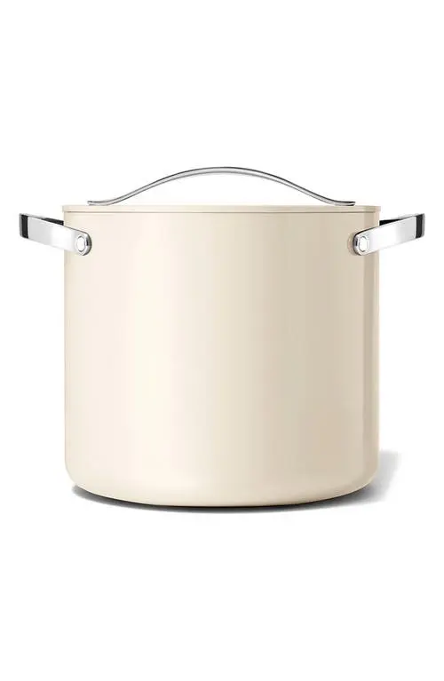 CARAWAY Nonstick Ceramic 12-quart Stockpot With Lid - Cream