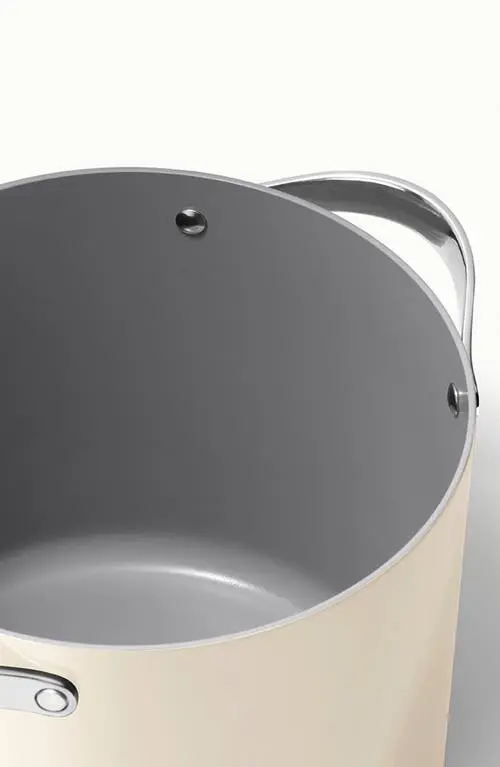 CARAWAY Nonstick Ceramic 12-quart Stockpot With Lid - Cream