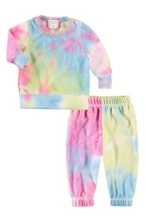 PAIGELAUREN Hacci Tie Dye Long Sleeve Top & Pants Lounge Set - Pink