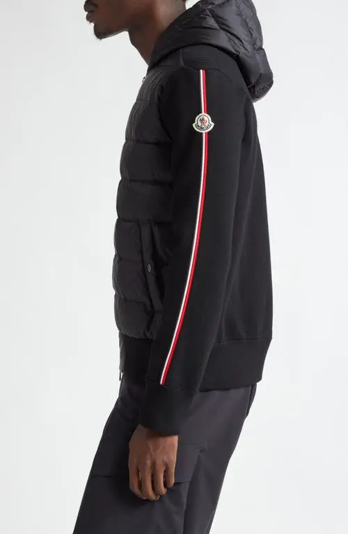 Moncler Hybrid Down & Wool Zip Hoodie