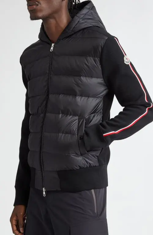 Moncler Hybrid Down & Wool Zip Hoodie