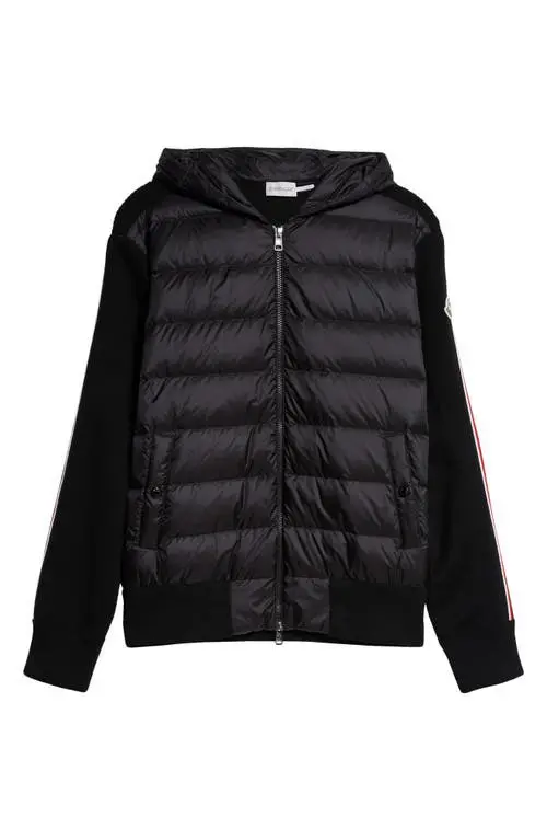Moncler Hybrid Down & Wool Zip Hoodie