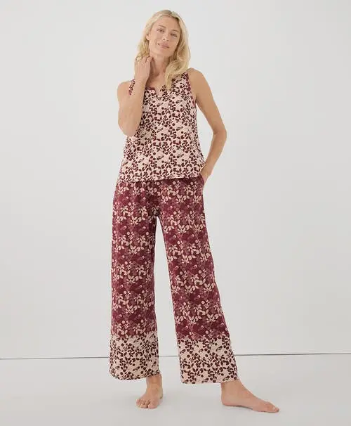 PACT Organic Staycation Sleep Pant - Berry Sprigs