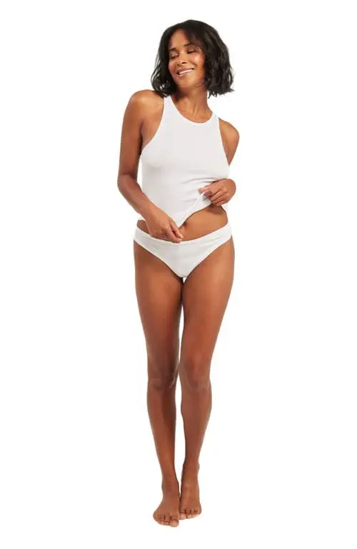 NUDEA The Organic Cotton Dipped Thong 3 Pack - Cotton White