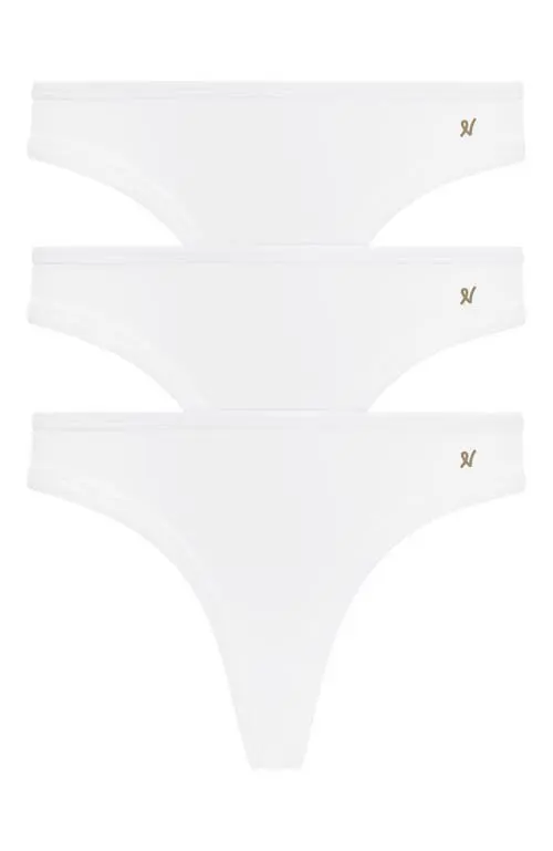 NUDEA The Organic Cotton Dipped Thong 3 Pack - Cotton White