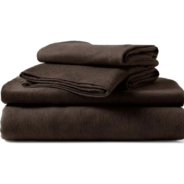 PACT Organic Cotton Organic Favorite Tee Jersey Sheet Set - Chocolate Heather