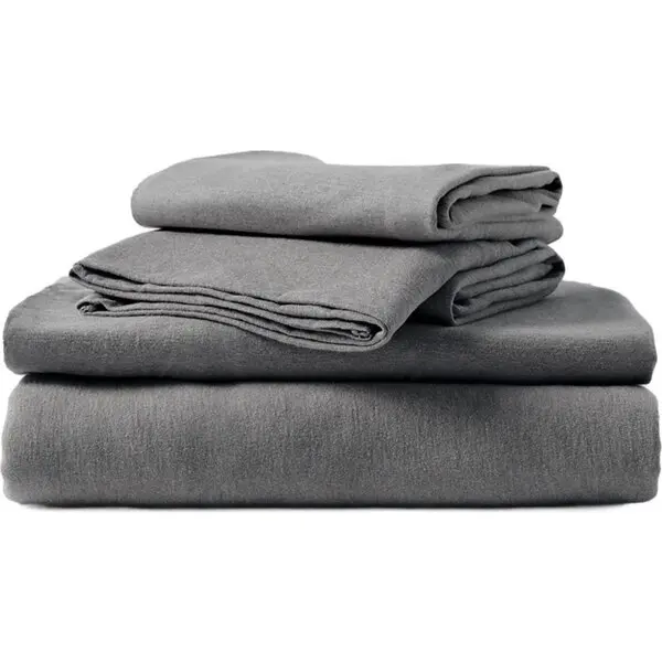 PACT Organic Cotton Organic Favorite Tee Jersey Sheet Set - Medium Grey Heather
