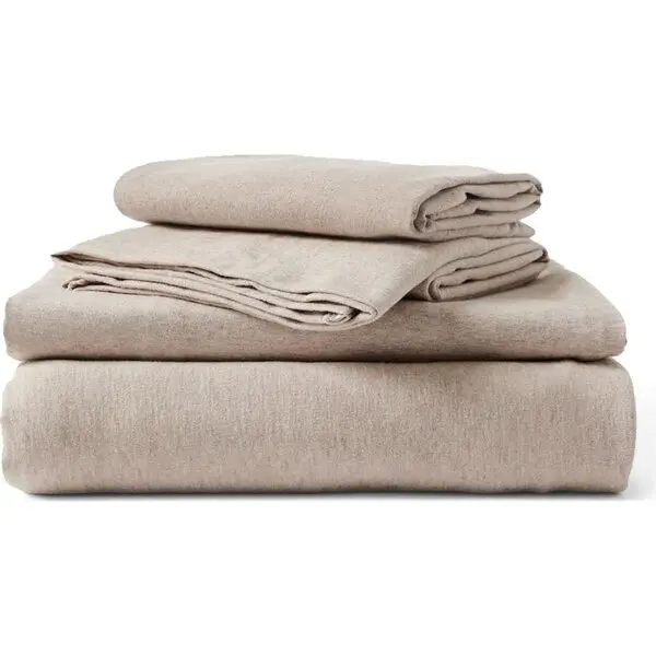PACT Organic Cotton Organic Favorite Tee Jersey Sheet Set - Wheat Heather