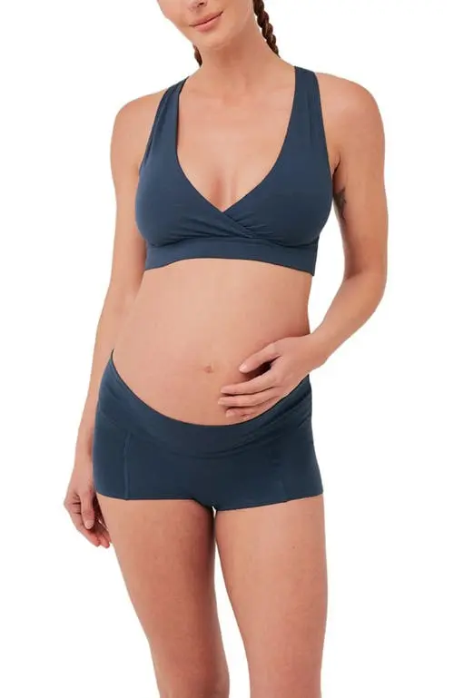 PACT Organic Cotton Maternity Nursing Bralette - French Navy