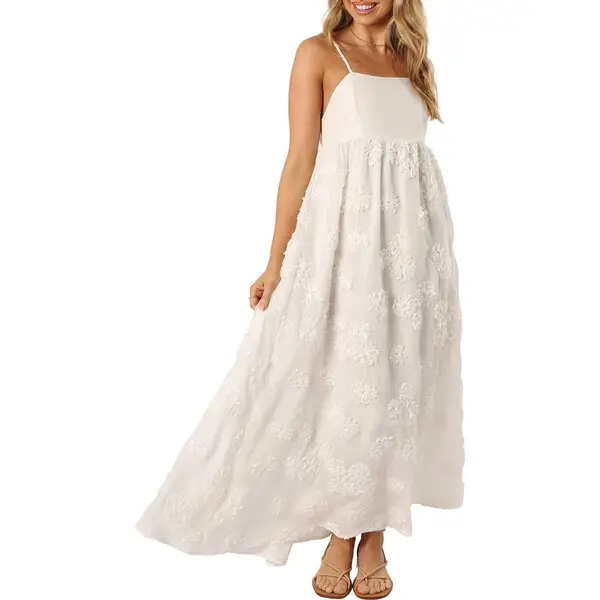 Petal & Pup Trixie Floral Embroidery Maxi Dress In White - 25% Off |  Editorialist