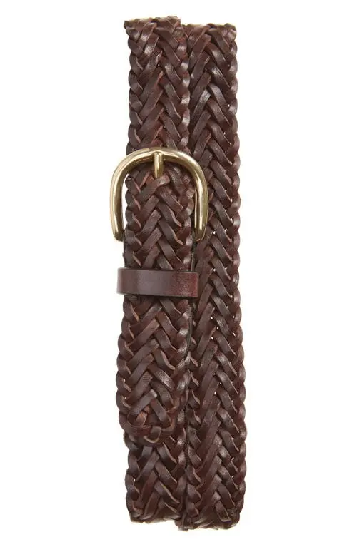 To Boot New York Braided Leather Belt - Dark Brown
