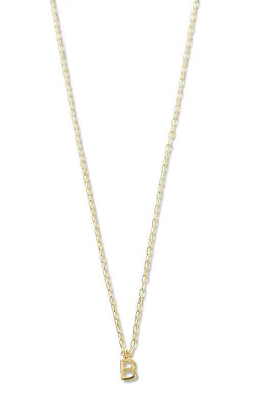 Argento Vivo Initial Pendant Necklace - Gold - B