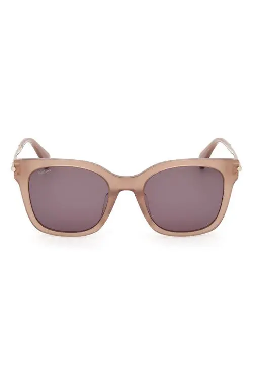 Max Mara 53mm Square Sunglasses - Shiny Beige/brown