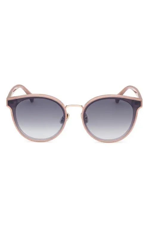 Max Mara 63mm Oversized Round Sunglasses - Shiny Beige/gradient Smoke