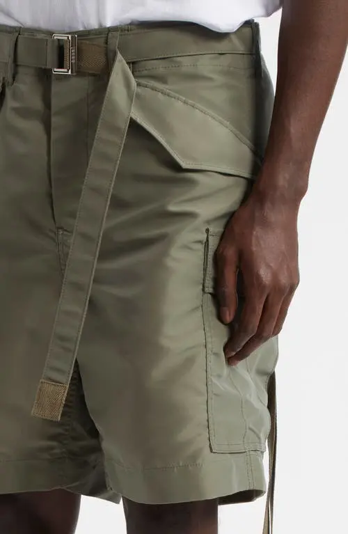 Sacai Nylon Twill Cargo Shorts - Khaki