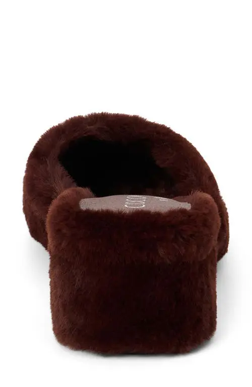 Matisse Teddy Faux Fur Mule - Chocolate
