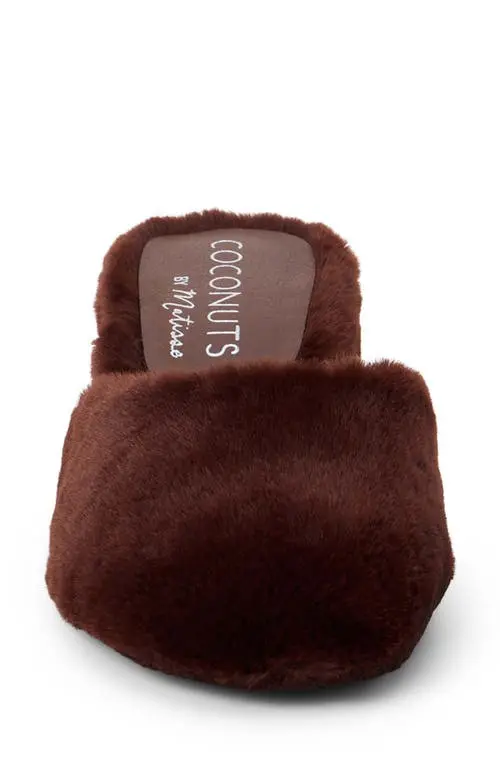 Matisse Teddy Faux Fur Mule - Chocolate