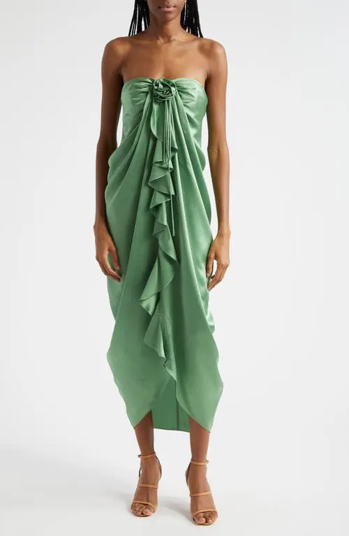 green emerald velvet dress Green Sequinned Lace Rosette Mermaid Dresses main image 0