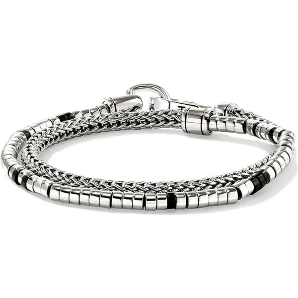 John Hardy Sterling And Onyx Bracelet - Silver