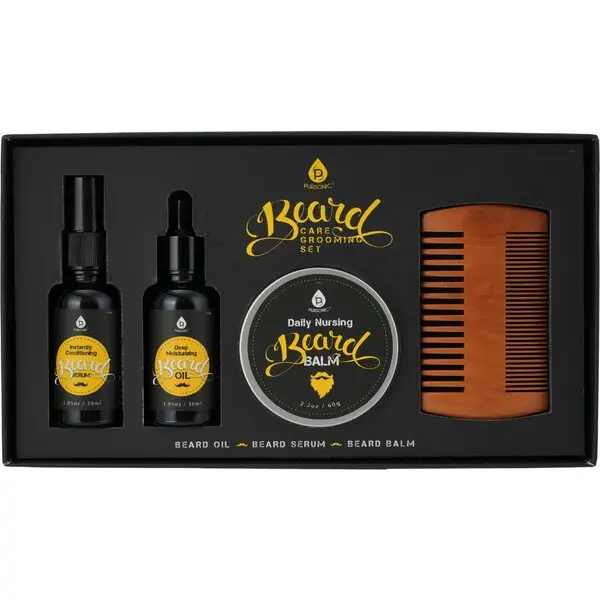 PURSONIC Beard Care Grooming Kit - Black