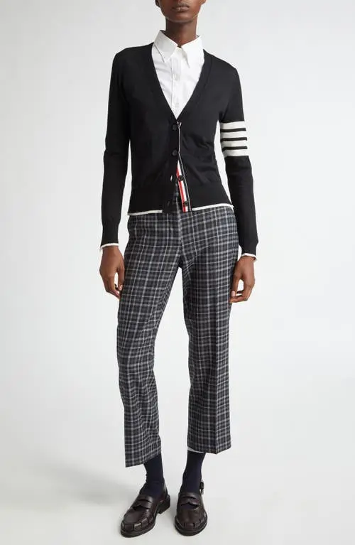 Thom Browne 4-bar Virgin Wool Cardigan - Black