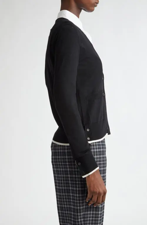 Thom Browne 4-bar Virgin Wool Cardigan - Black