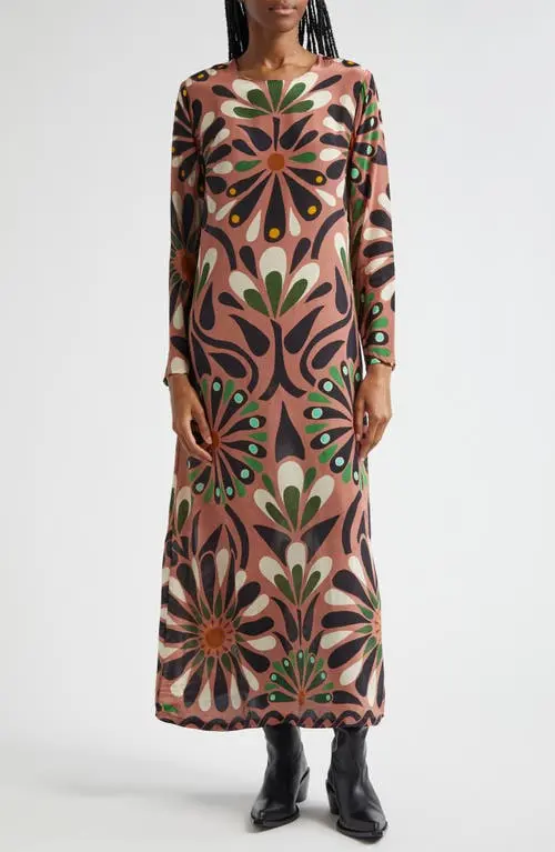 long sleeve plus size maxi dresses TROPICAL CUT OUT Maxi Dress Plus Size