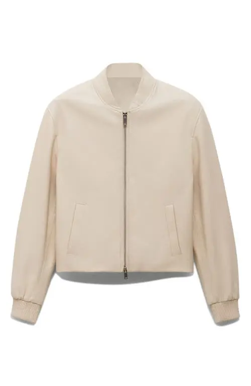 Mango Leather Bomber Jacket