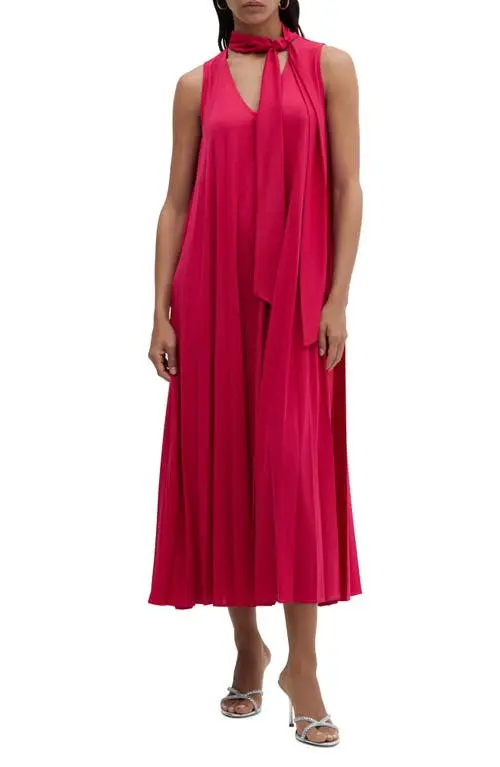 strapless open back dress Lumiere Color Block Midi Dress in Fuchsia/Red S main image 1